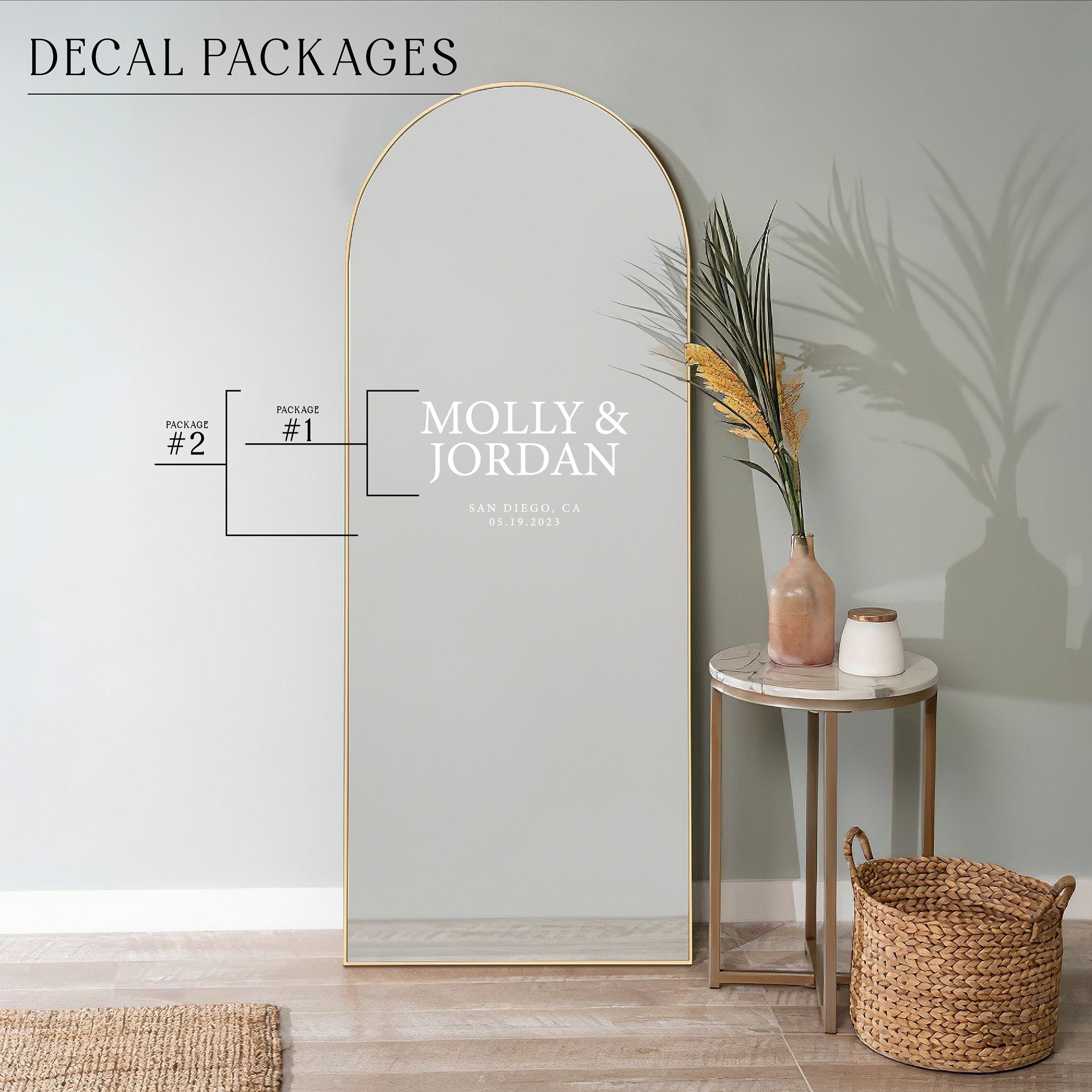 White Vinyl Wedding Mirror Decal | Wedding Welcome Sign | Mirror Decal ...