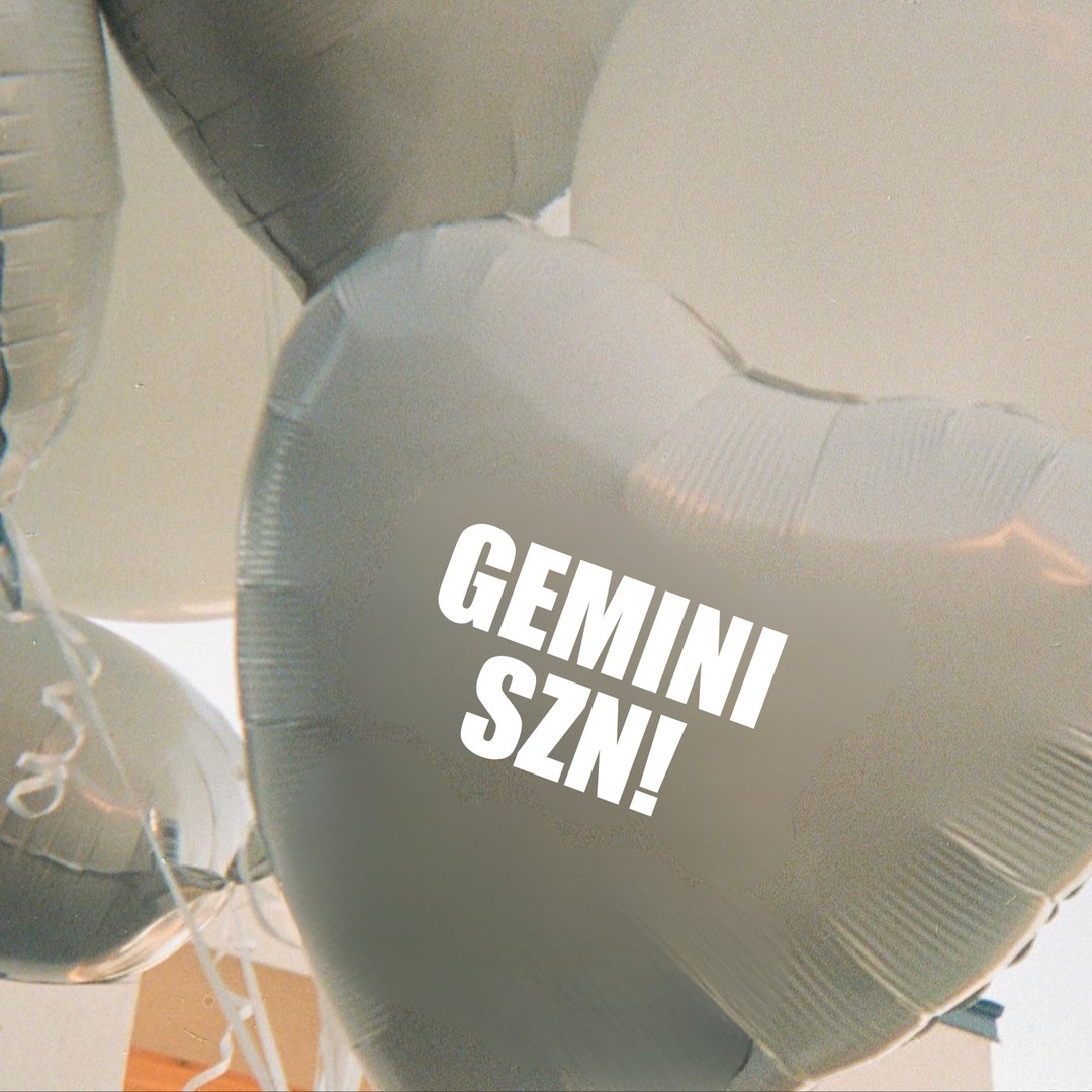 Gemini SZN White Vinyl Balloon Decal, Zodiac Sign, Vinyl Decal, Balloon ...