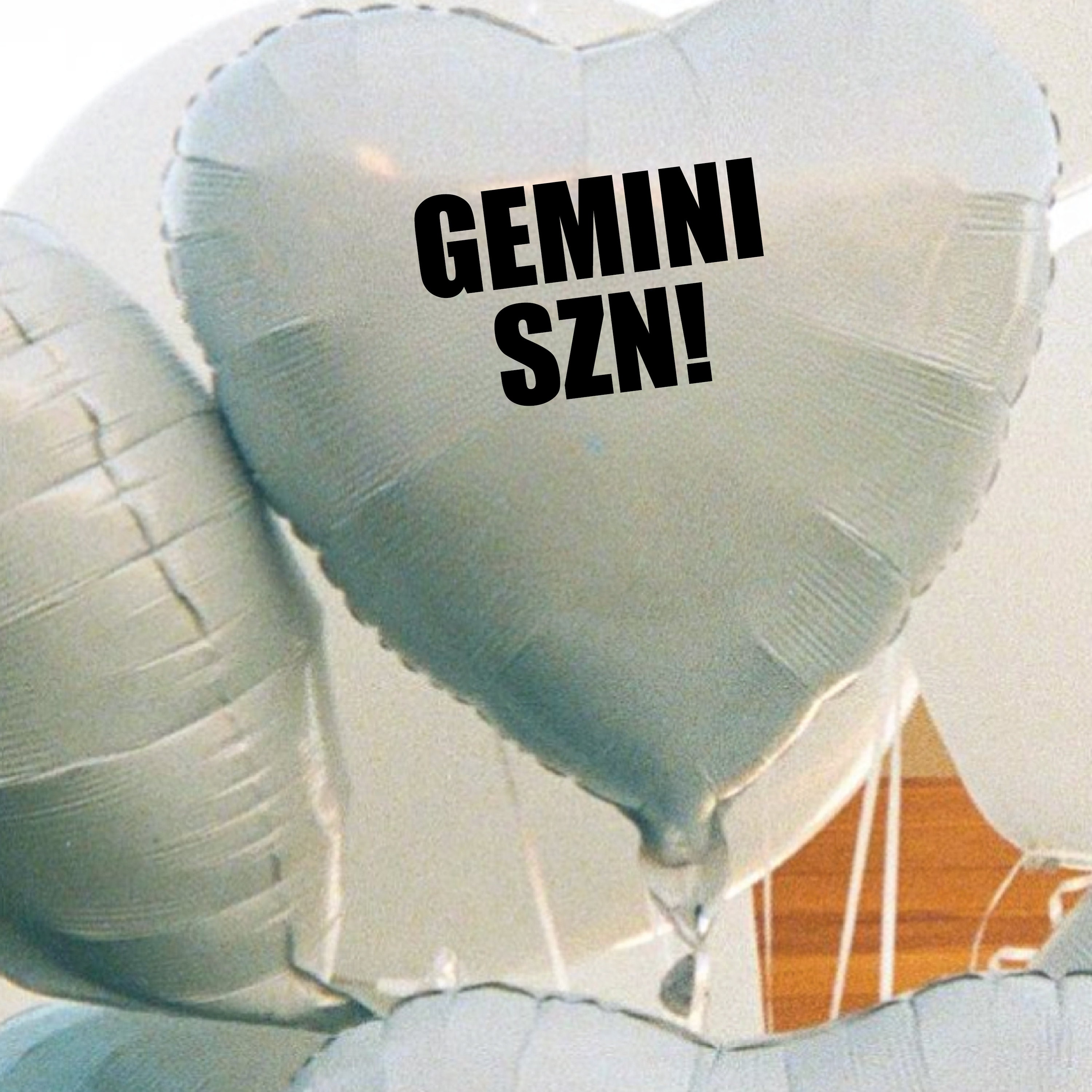 Gemini SZN Black Vinyl Balloon Decal, Zodiac Sign, Vinyl Decal, Balloon ...