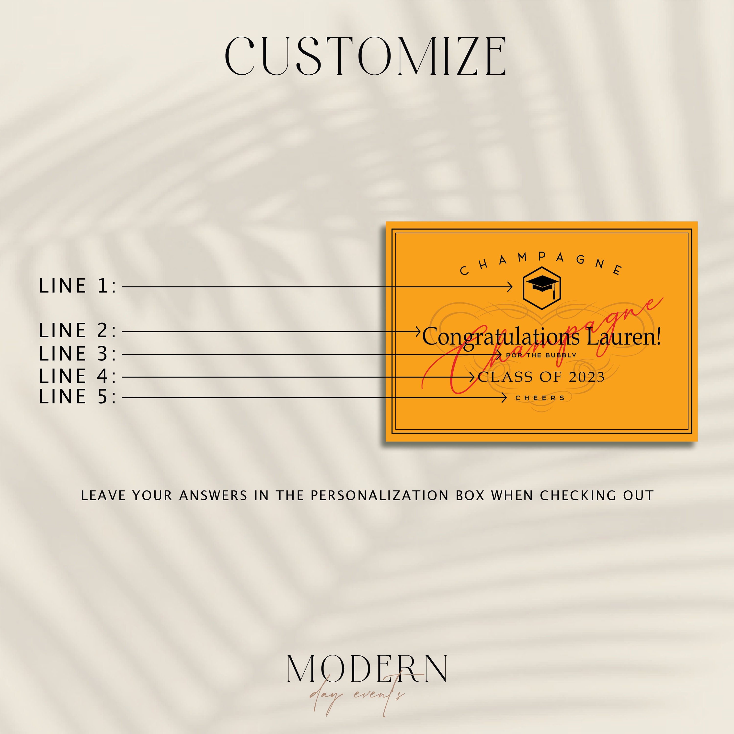 Graduation Custom Champagne Label, Personalized Champagne Bottle Label ...