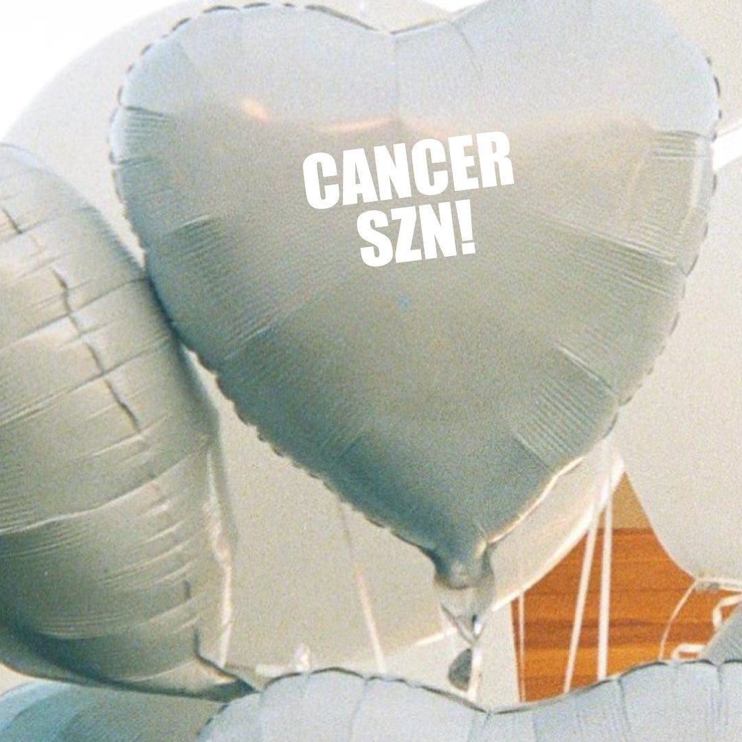 Cancer SZN White Vinyl Balloon Decal, Zodiac Sign, Vinyl Decal, Balloon ...