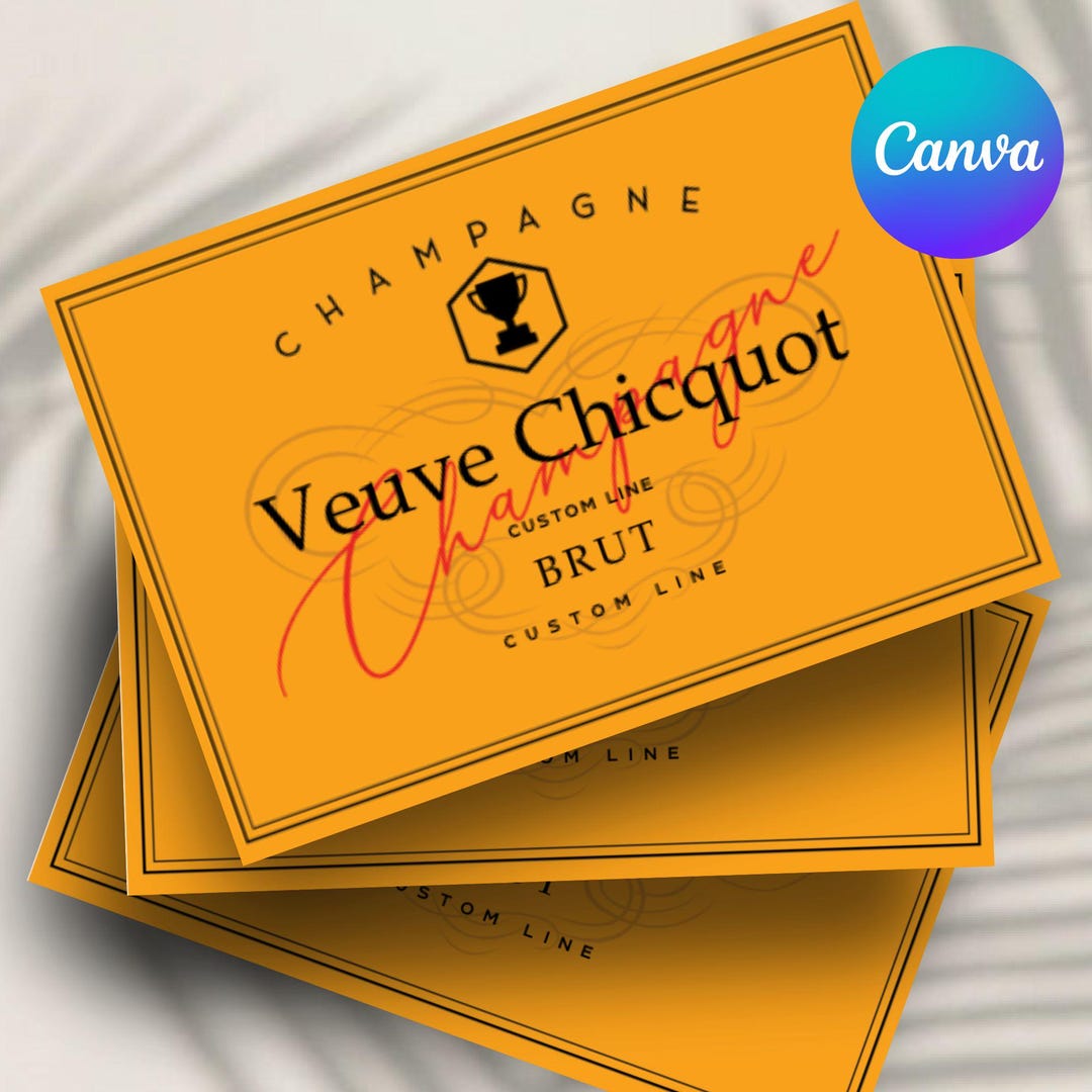 Trophy Custom Gift Veuve Champagne Label, Custom Sticker Labels ...