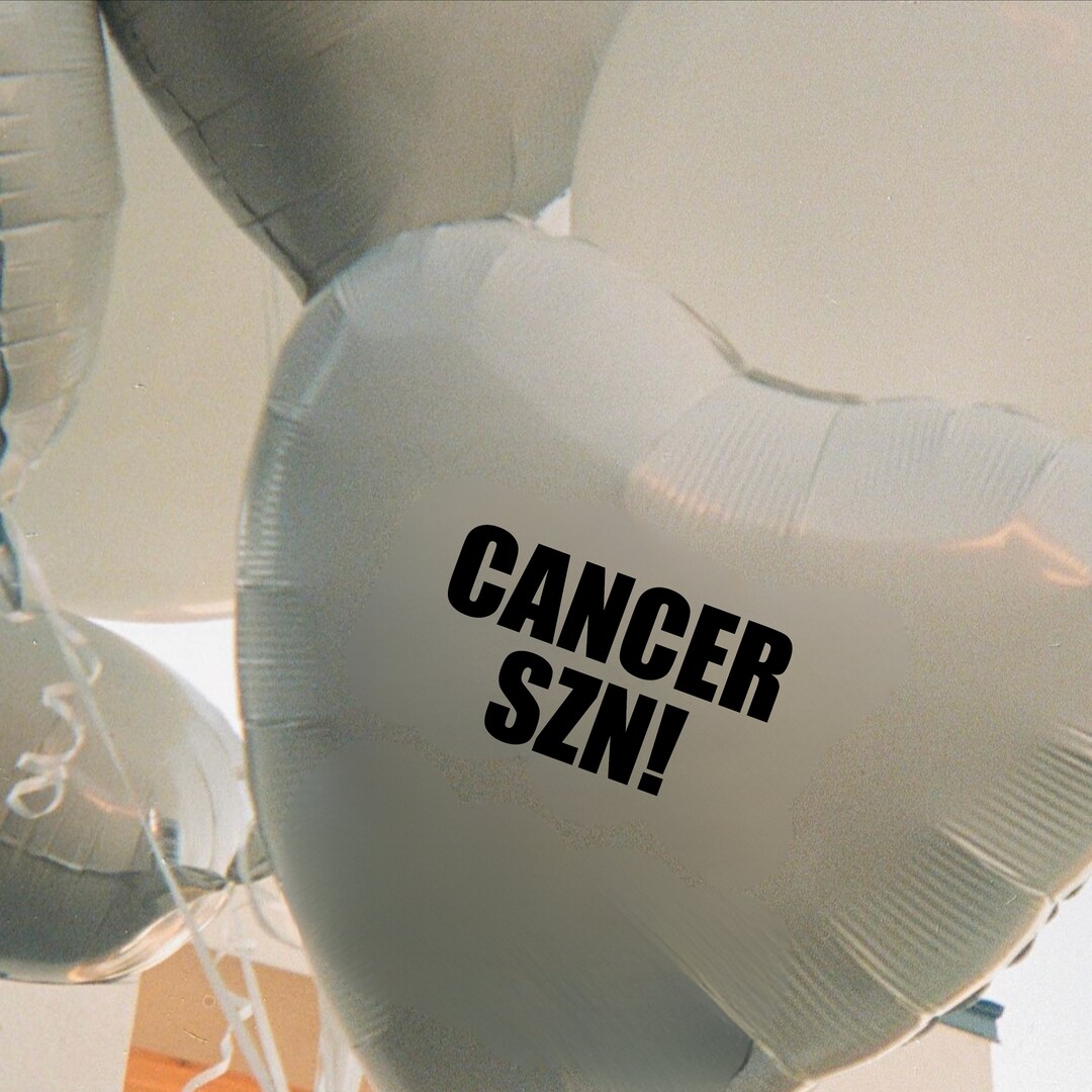 Cancer SZN Black Vinyl Balloon Decal, Zodiac Sign, Vinyl Decal, Balloon ...