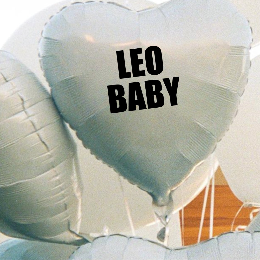 Leo Baby Black Vinyl Balloon Decal, Baby Announcement, Vinyl Decal ...