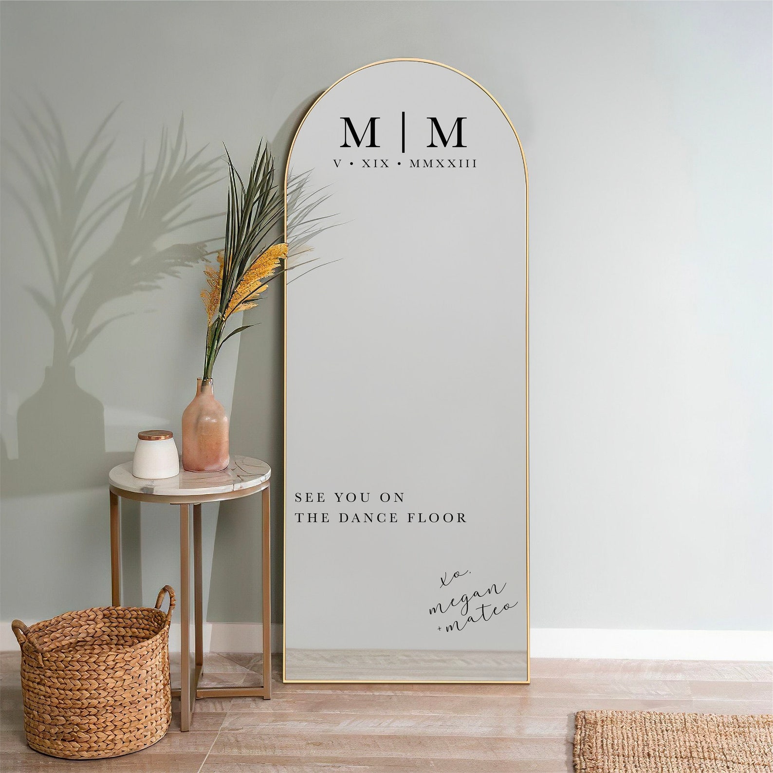 Black Vinyl Wedding Mirror Decal, Wedding Welcome Sign, Mirror Decal ...