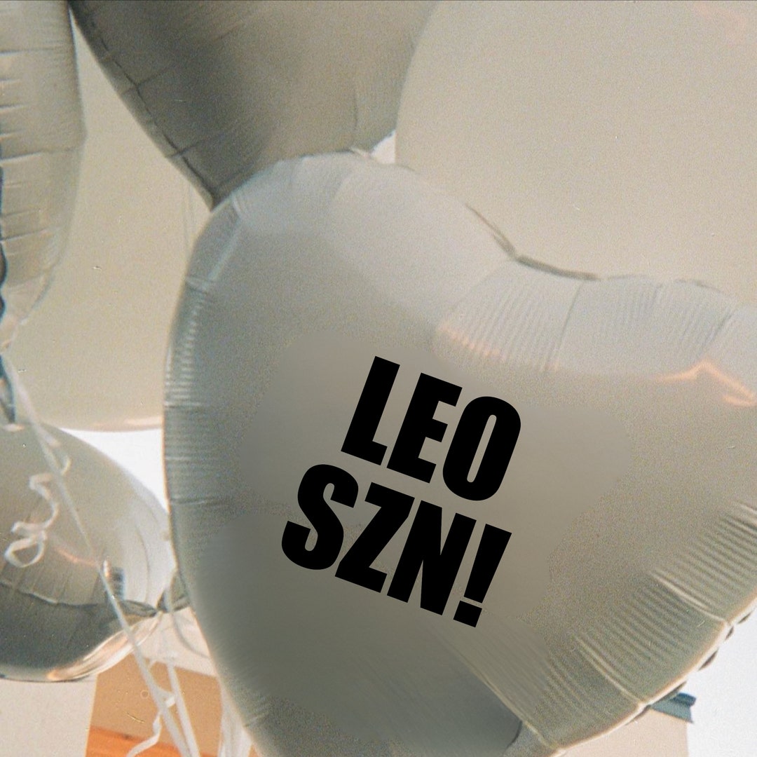 Leo SZN Black Vinyl Balloon Decal, Zodiac Sign, Vinyl Decal, Balloon ...