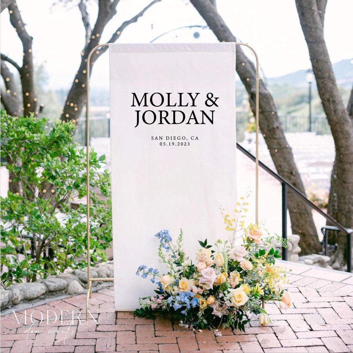 Linen Wedding Sign, Fabric Wedding Sign, White, Custom, Wedding Welcome ...