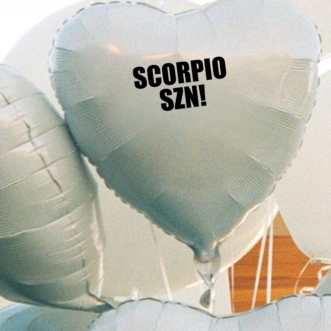 Scorpio SZN Black Vinyl Balloon Decal, Zodiac Sign, Vinyl Decal ...