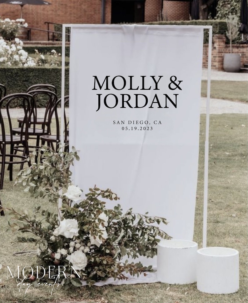 Linen Wedding Sign, Fabric Wedding Sign, White, Custom, Wedding Welcome ...