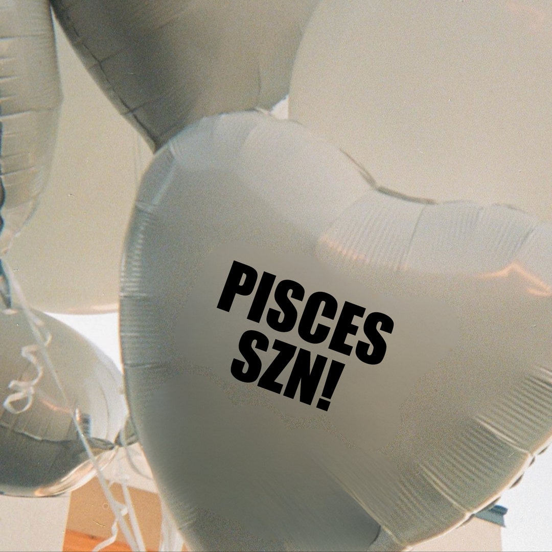 Pisces SZN Black Vinyl Balloon Decal, Zodiac Sign, Vinyl Decal, Balloon ...