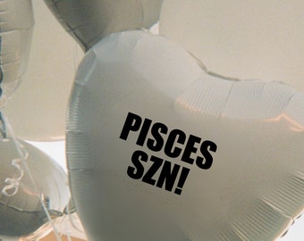 Gemini SZN Black Vinyl Balloon Decal, Zodiac Sign, Vinyl Decal, Balloon ...