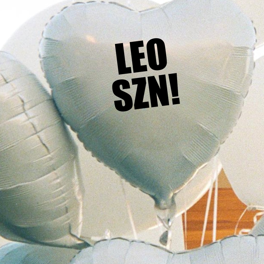 Leo SZN Black Vinyl Balloon Decal, Zodiac Sign, Vinyl Decal, Balloon ...