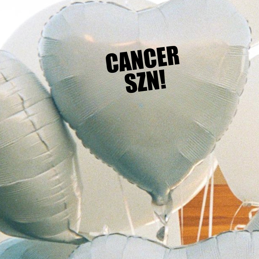 Cancer SZN Black Vinyl Balloon Decal, Zodiac Sign, Vinyl Decal, Balloon ...