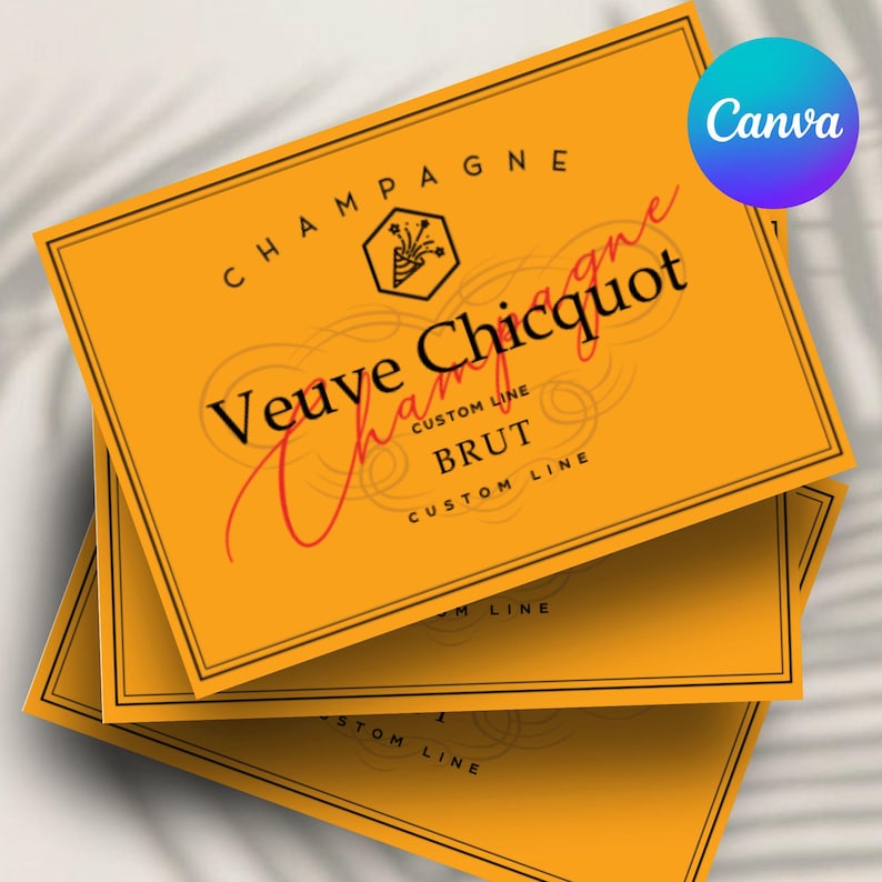 Custom Celebration Gift Veuve Champagne Label, Custom Sticker Labels ...