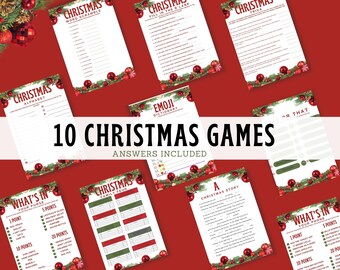 10 Christmas Games Bundle, Christmas Party Games, Printable Christmas ...