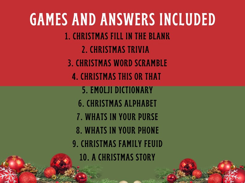 10 Christmas Games Bundle, Christmas Party Games, Printable Christmas ...
