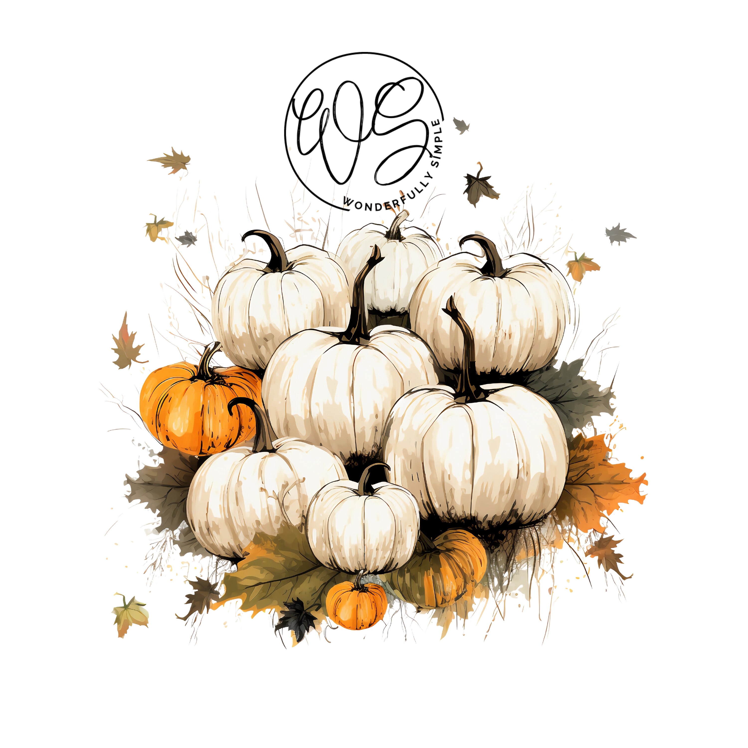 Watercolor Halloween Fall Clipart, Pumpkins & Autumn Png Transparent ...