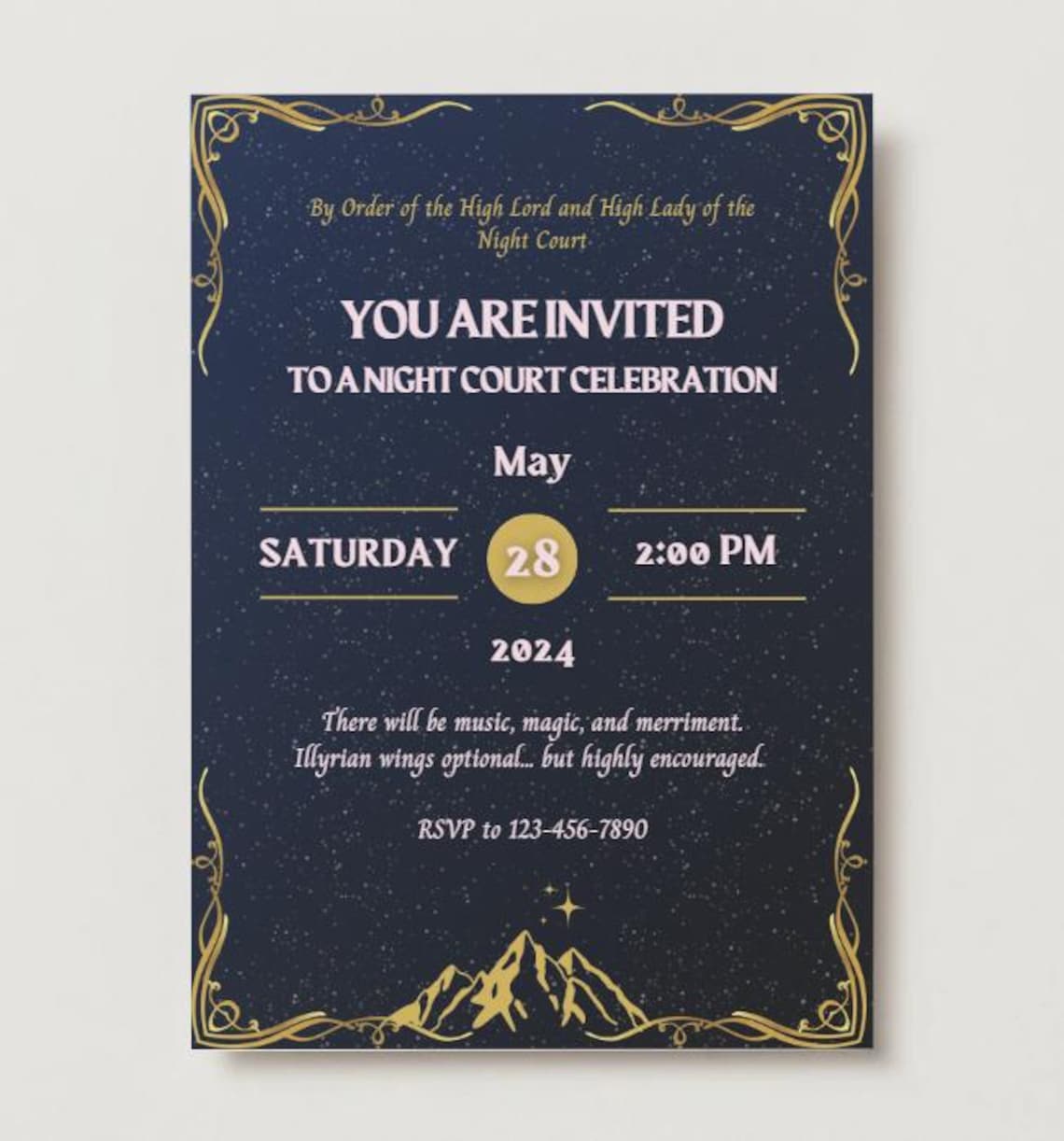 Custom ACOTAR Book Invitation - Etsy