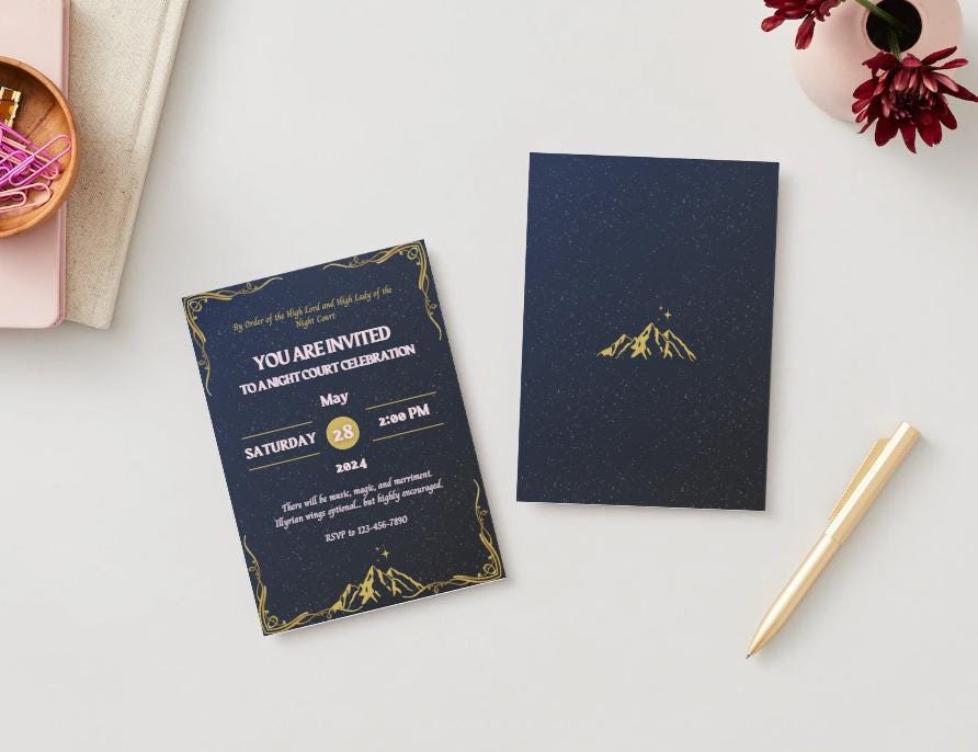 Custom ACOTAR Book Invitation - Etsy