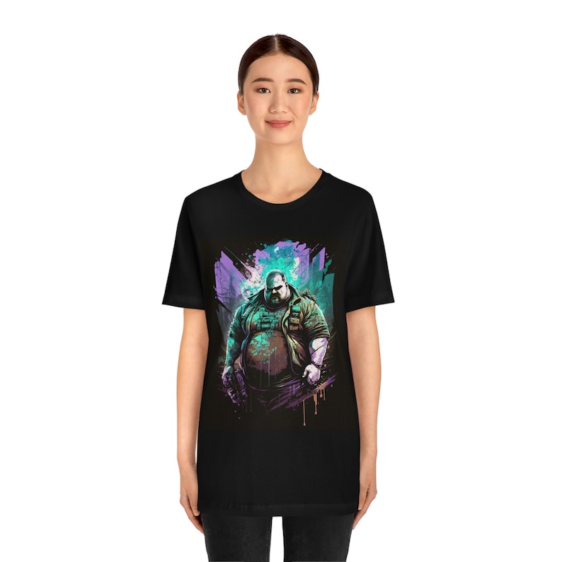 Synthwave Plus-sized Superhero Man Tshirt, Futuristic Sci-fi T-shirt ...