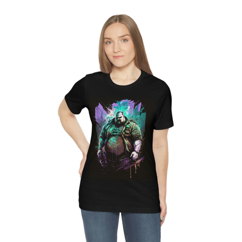 Synthwave Plus-sized Superhero Man Tshirt, Futuristic Sci-fi T-shirt ...