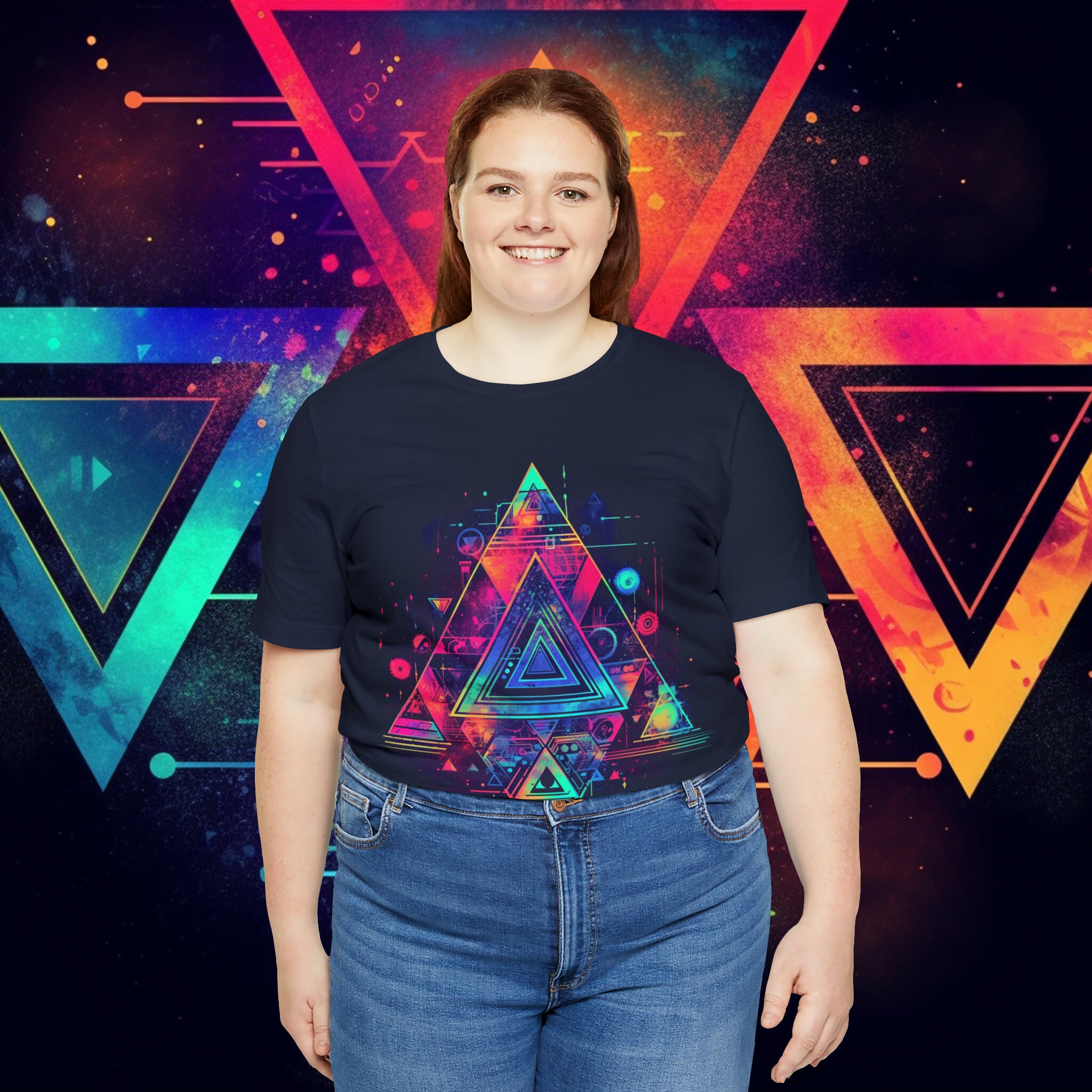 Psychedelic Pyramid Tshirt, Trippy Futuristic Egyption Art T-shirt ...
