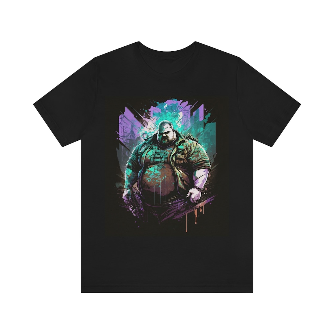 Synthwave Plus-sized Superhero Man Tshirt, Futuristic Sci-fi T-shirt ...