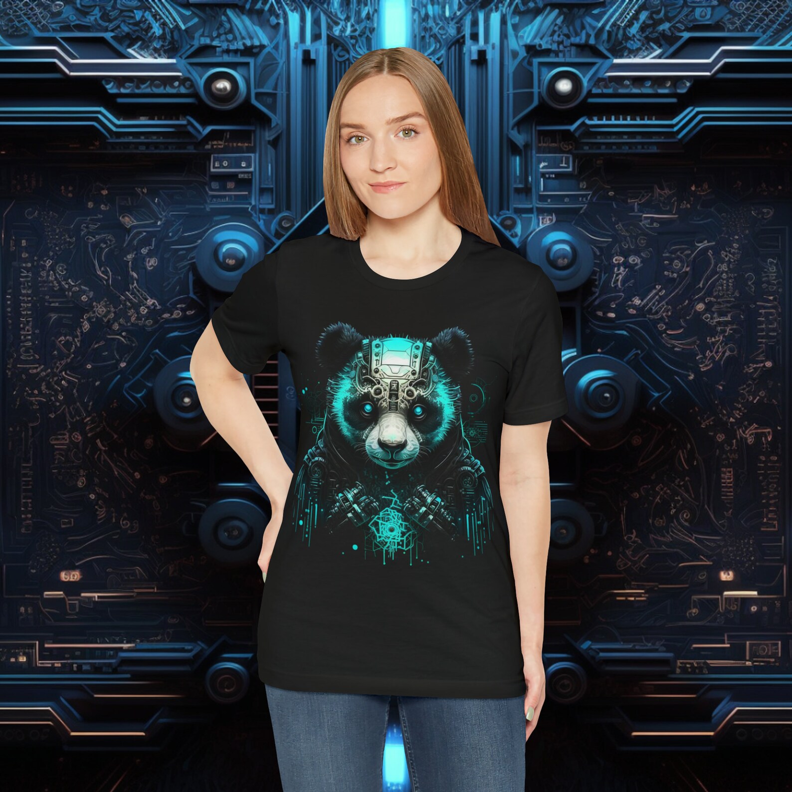 Panda Bear Warrior Tshirt, Futuristic Manga Anime Gamer Gift T-shirt ...
