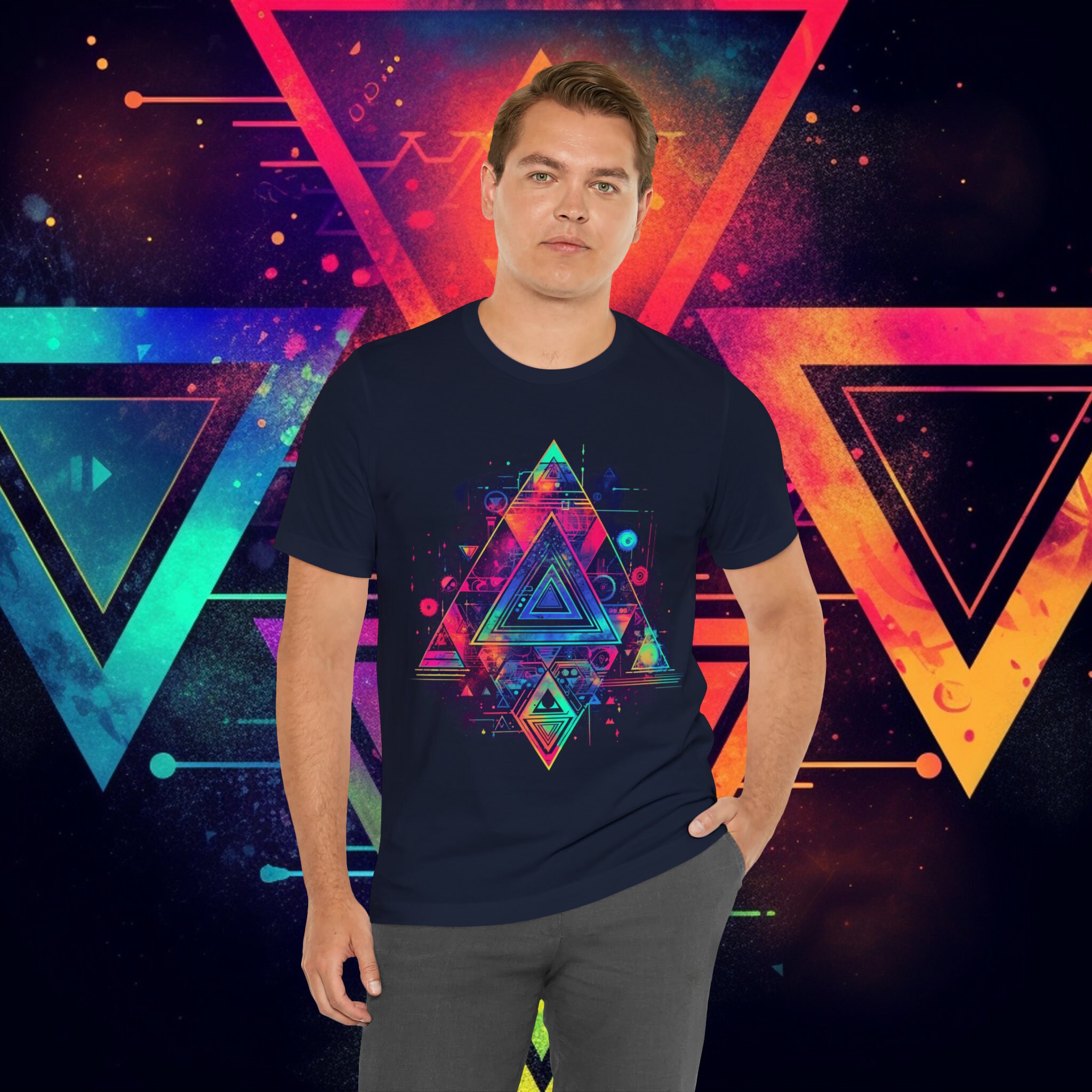 Psychedelic Pyramid Tshirt, Trippy Futuristic Egyption Art T-shirt ...