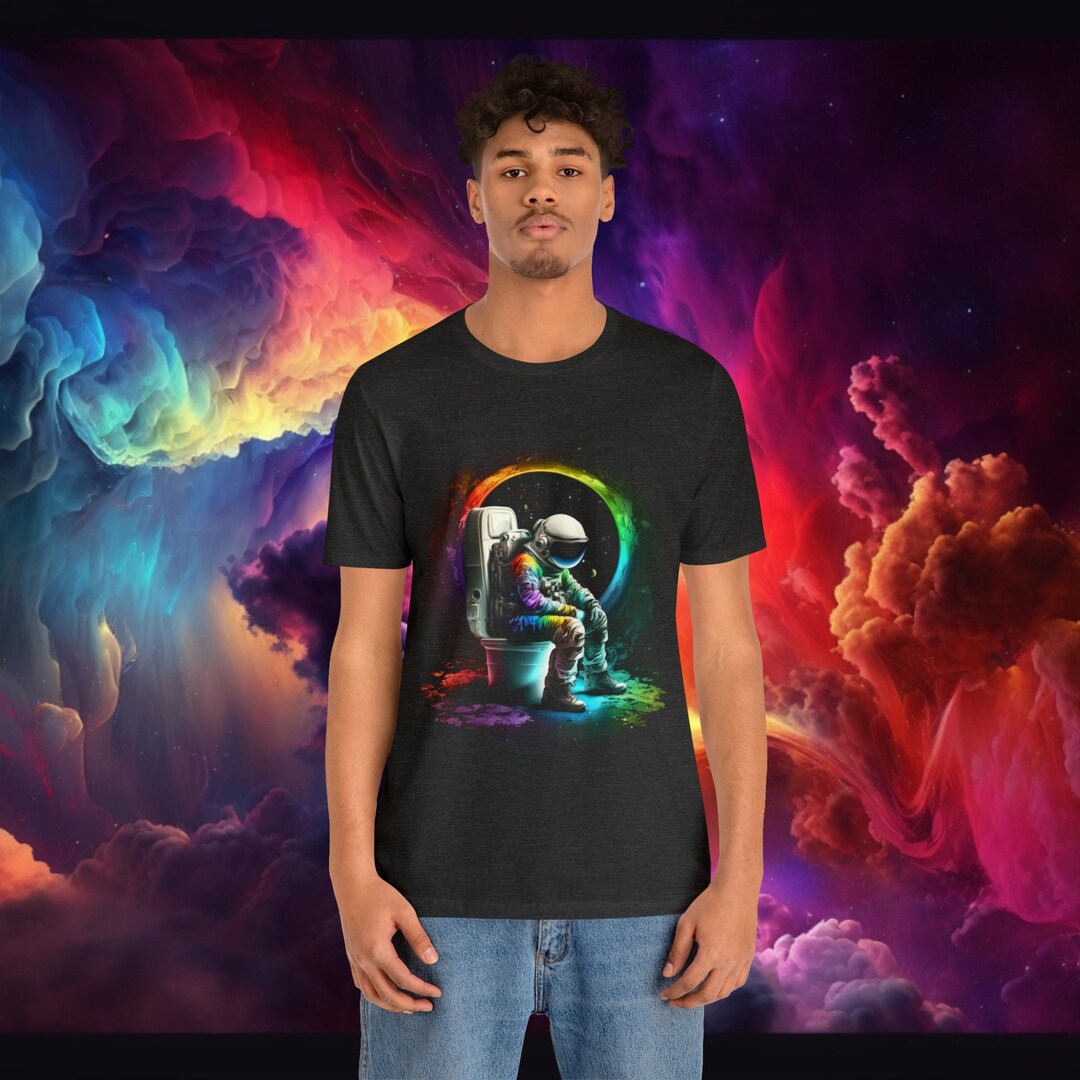 Astronaut on Toilet, Funny Space Tshirt, Spaceman Cosmological Solar ...
