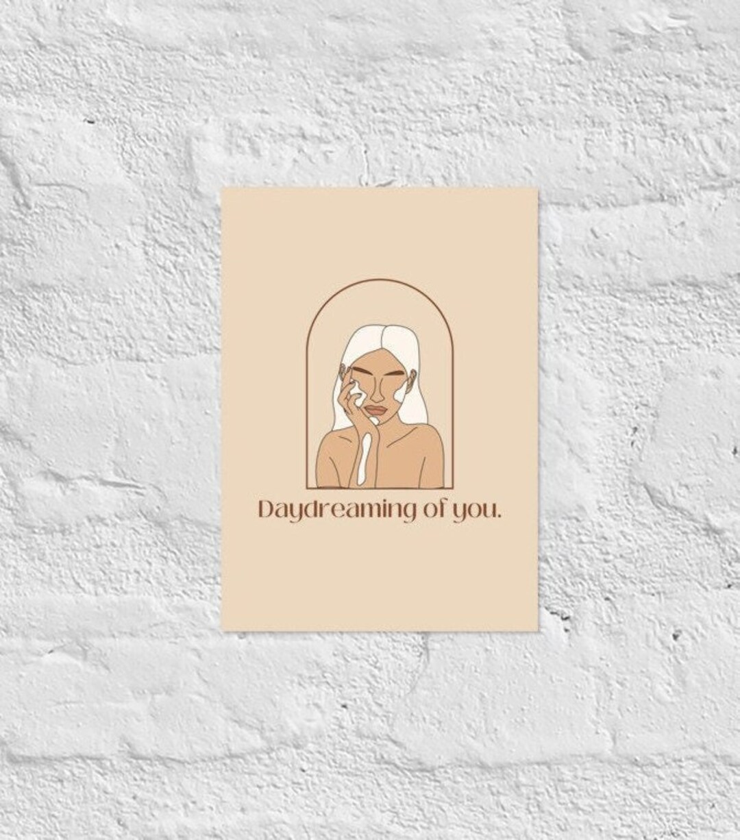 Minimalistic Boho Dreaming Girl Poster - Etsy