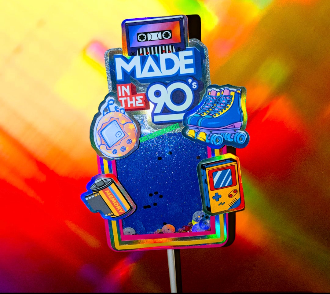 90s Theme Cake Topper, Shaker Cake Topper,retro Cake Topper, Colorful ...