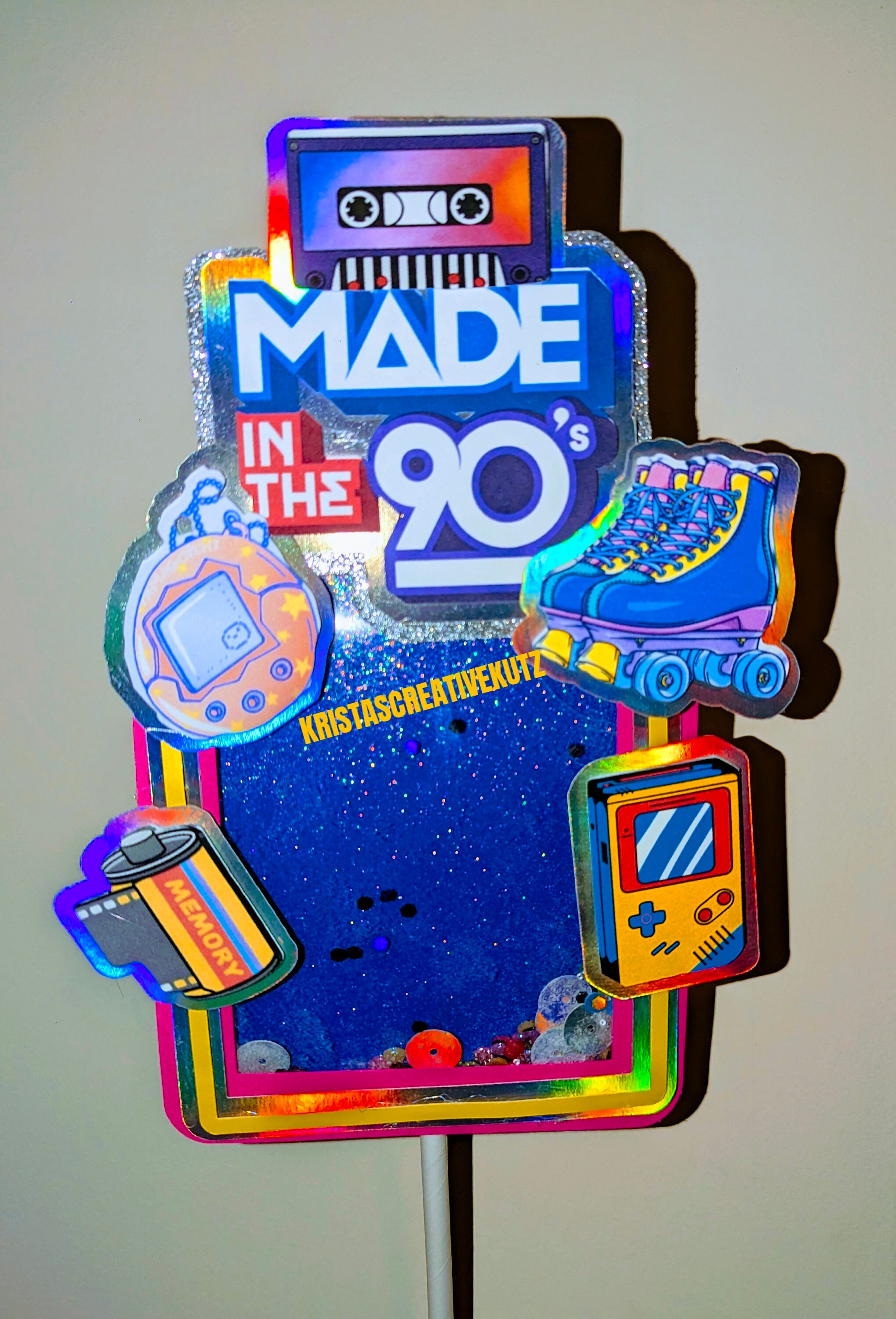 90s Theme Cake Topper, Shaker Cake Topper,retro Cake Topper, Colorful ...