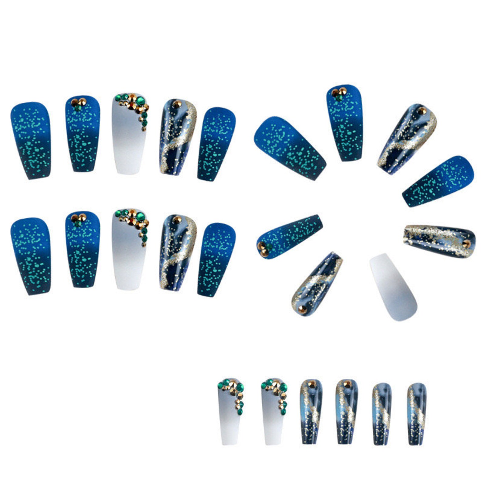 Handmade Custom Design Acrylic Press On Nails Coffin Shaped At Home Diy