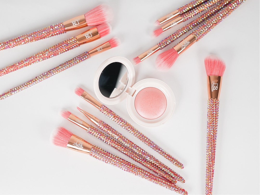 Bedazzled Bling Rhinestone Makeup Brush Set Cosmetics Beauty Tools ...