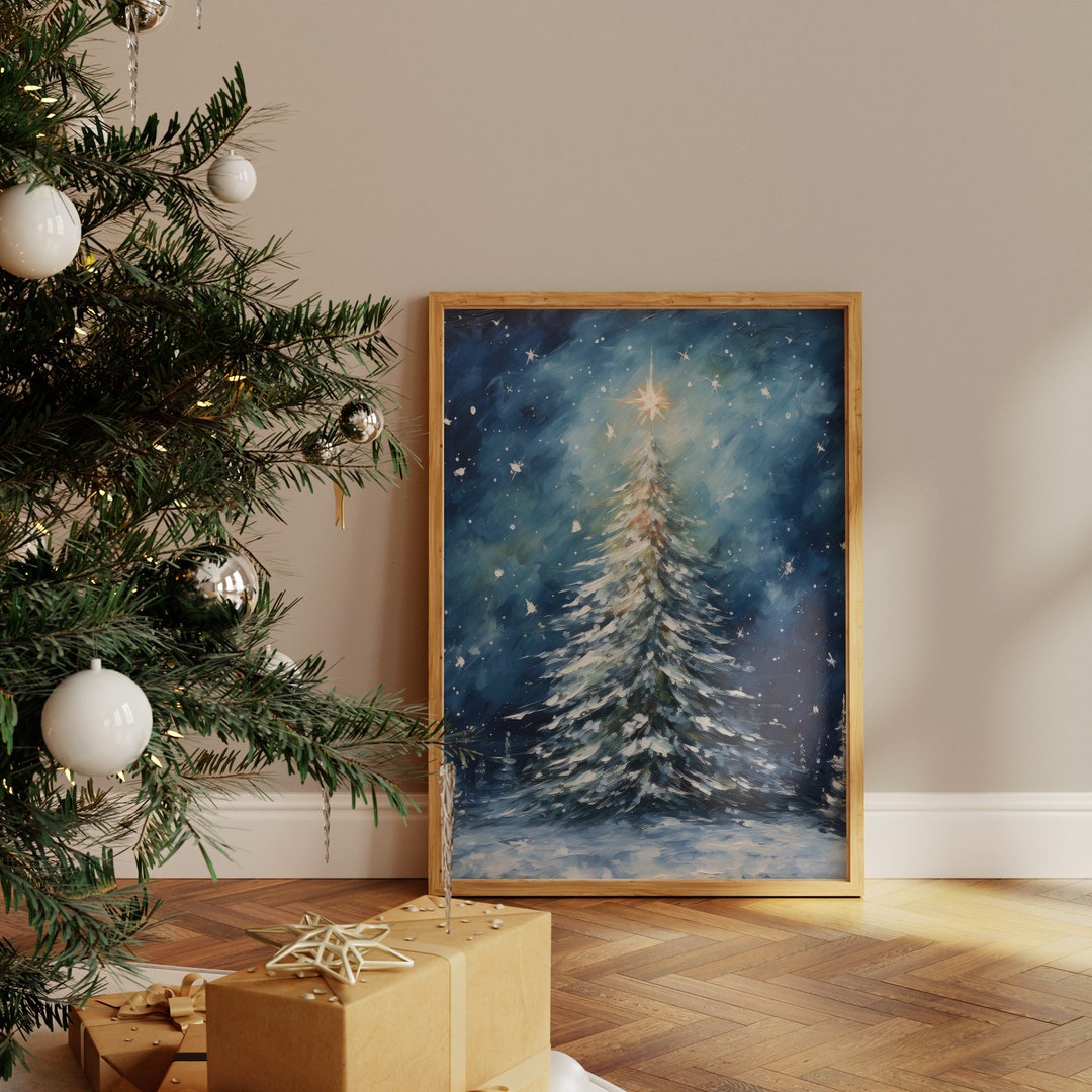Printable Christmas Wall Art Printable Christmas Painting Digital ...