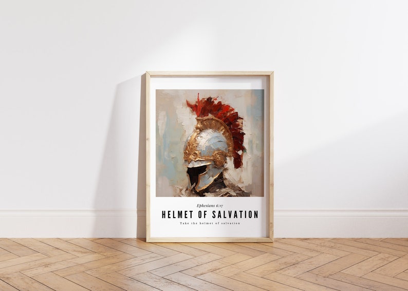 Catholic Decor Christian Decor Armor of God Helmet of Salvation ...