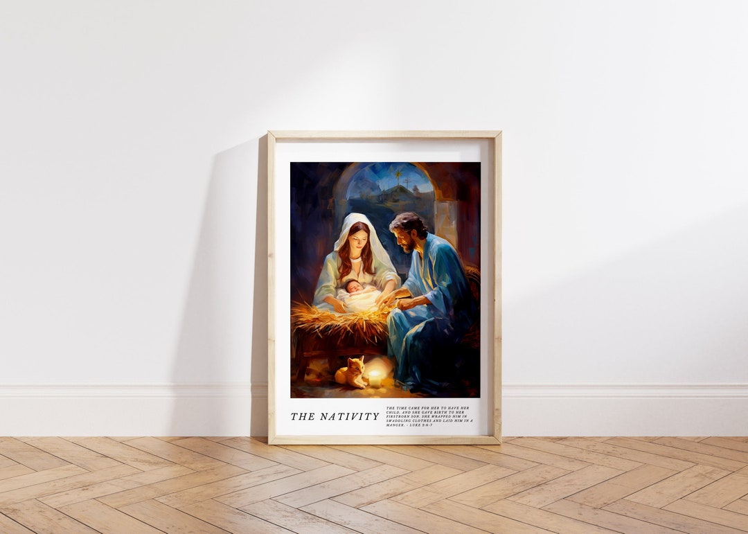 Nativity Scene Nativity Art Nativity Print Christmas Painting Catholic ...