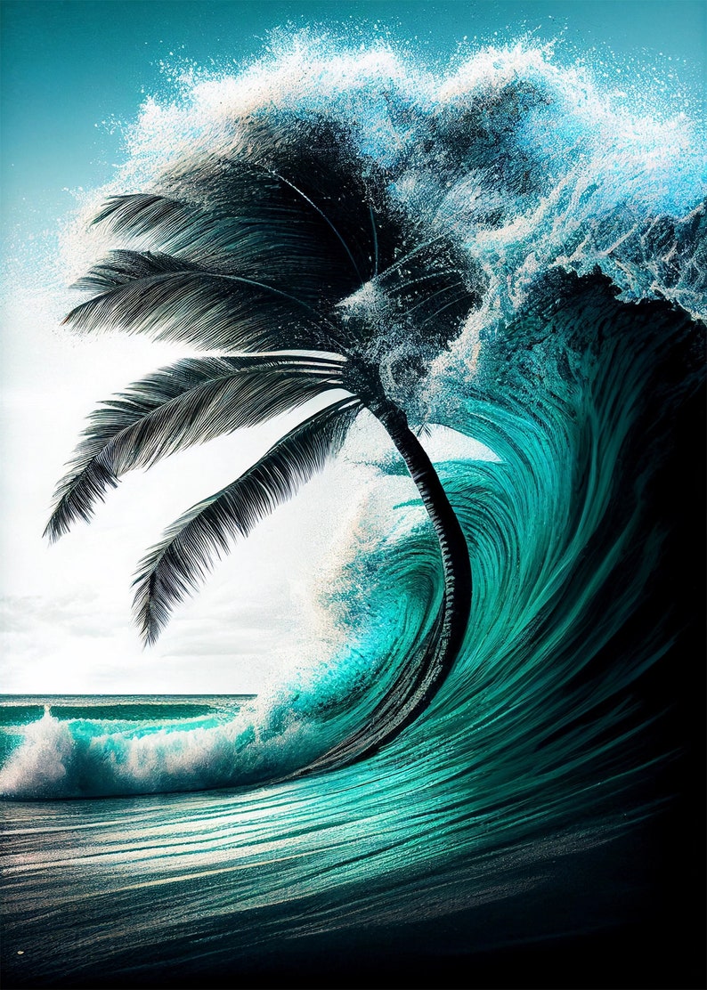 Palm Tree Wave - Etsy