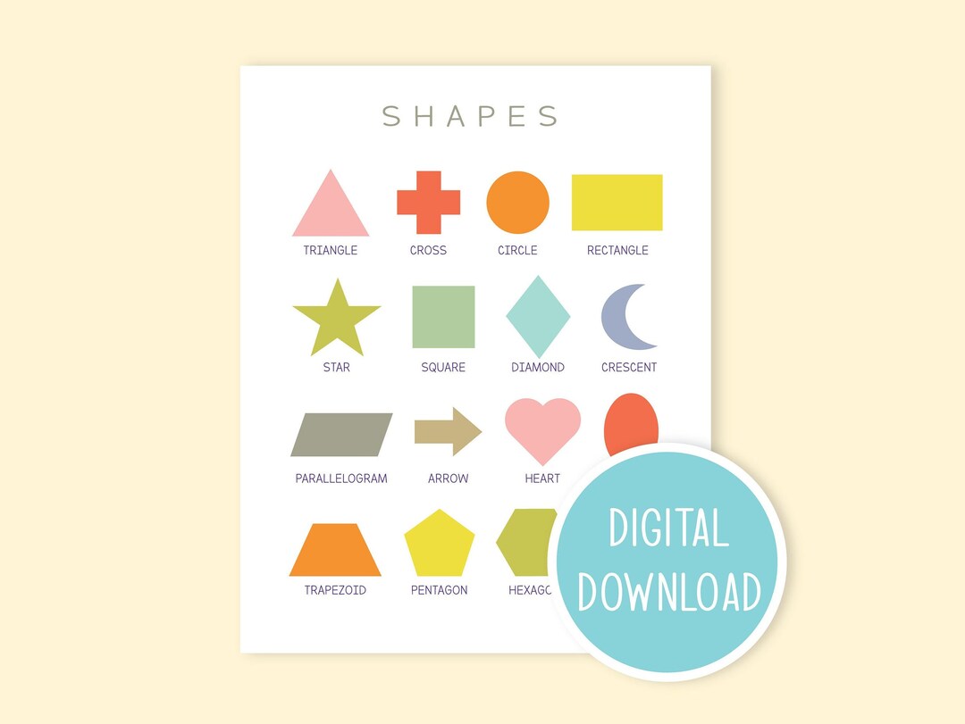 Shapes Chart Shape Poster Digital Shape Chart Printable - Etsy