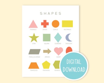Shapes Chart | Shape Poster | Digital Shape Chart | Printable ...