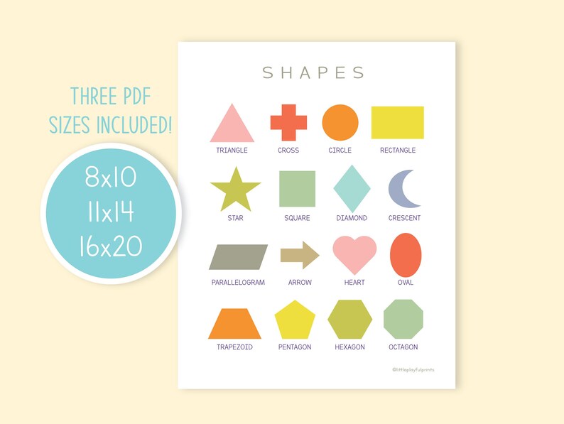 Shapes Chart Shape Poster Digital Shape Chart Printable - Etsy