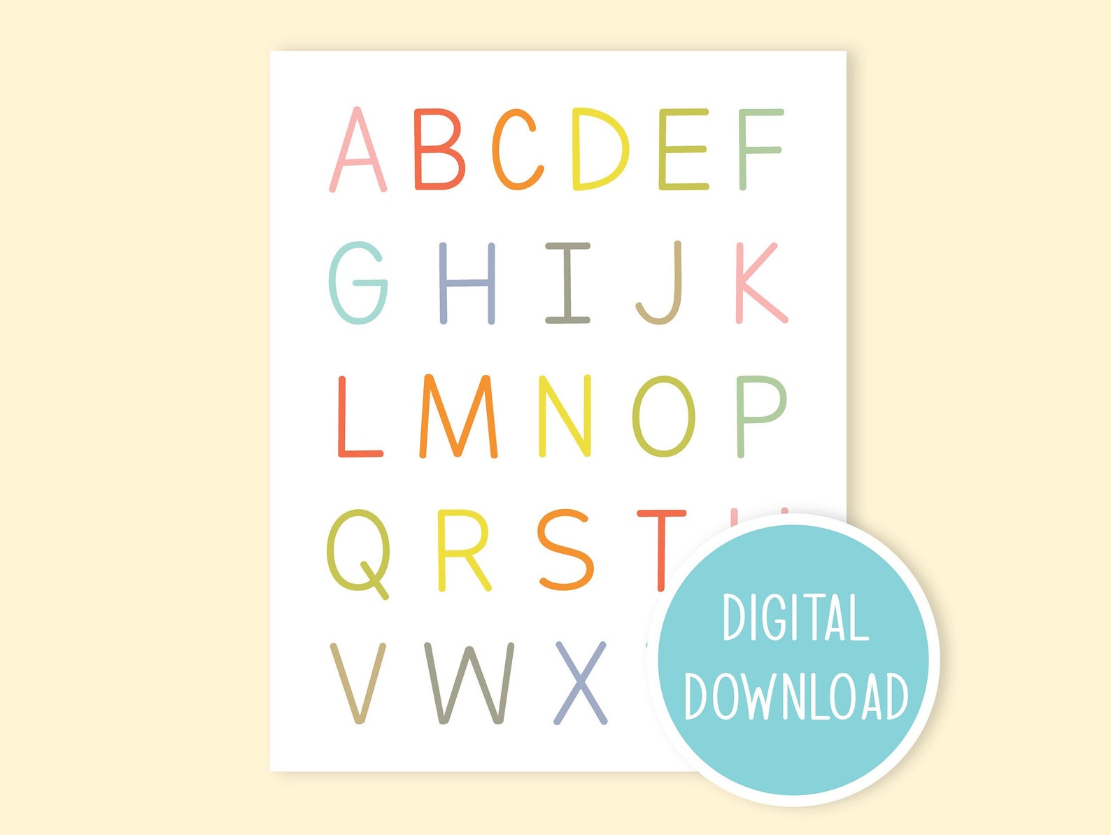 Alphabet Print | Letter Poster | Digital Alphabet | Printable ...