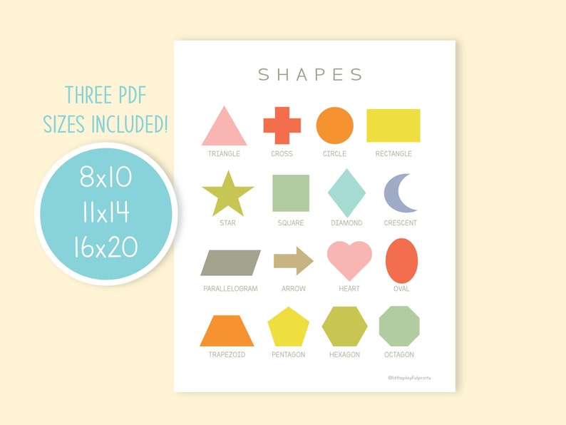 Shapes Chart | Shape Poster | Digital Shape Chart | Printable ...