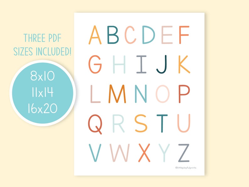 Alphabet Print | Letter Poster | Digital Alphabet | Printable ...
