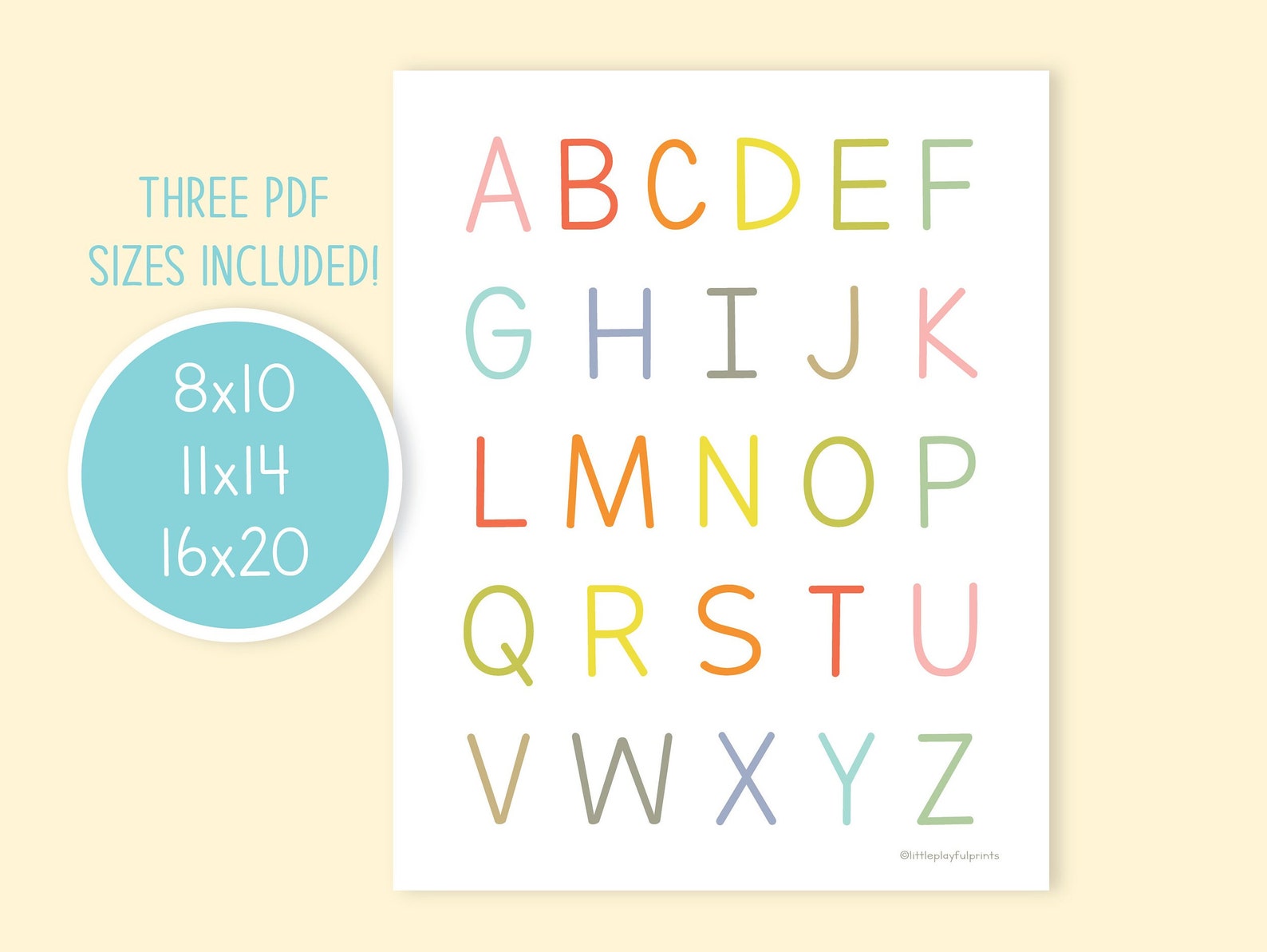 Alphabet Print | Letter Poster | Digital Alphabet | Printable ...
