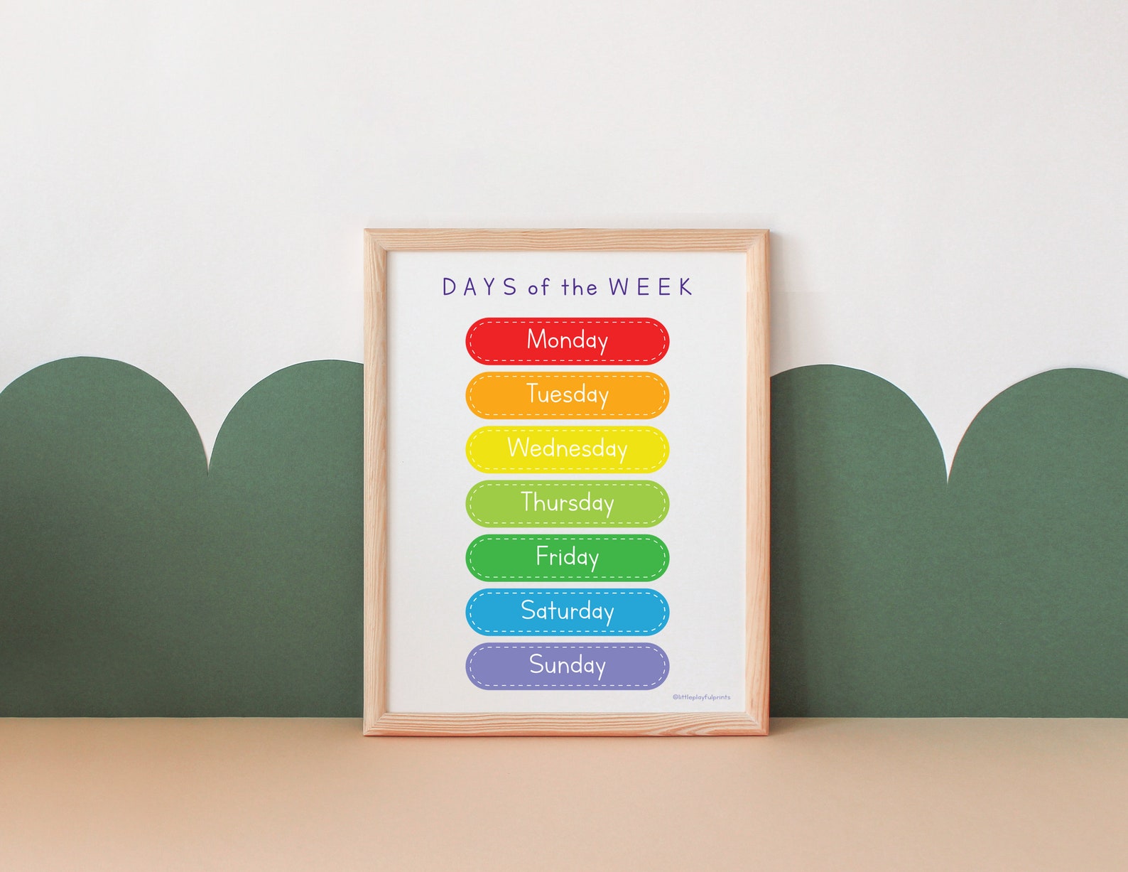 Days of the Week Chart | Days Chart | Digital Download | Learning Days ...