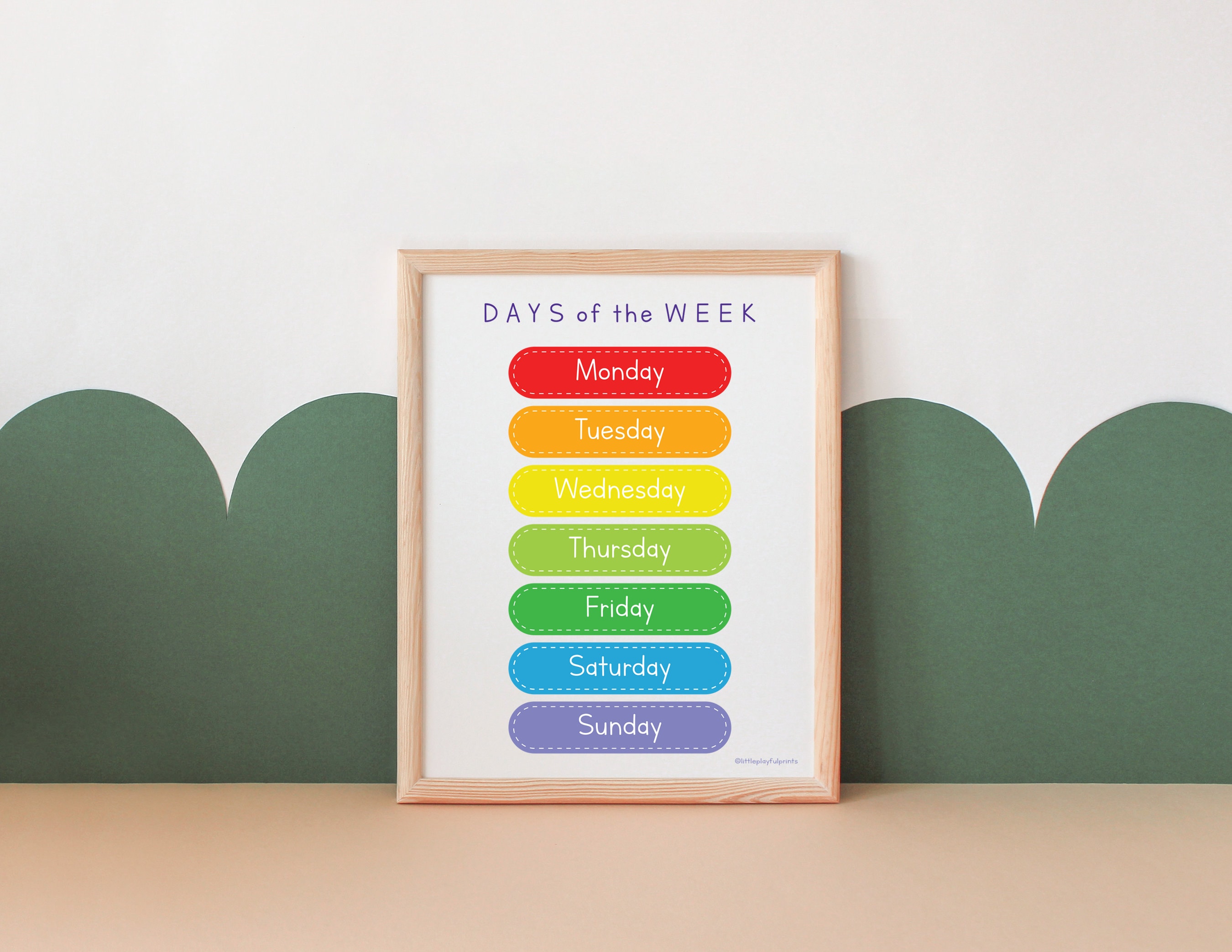 Days of the Week Chart | Days Chart | Digital Download | Learning Days ...