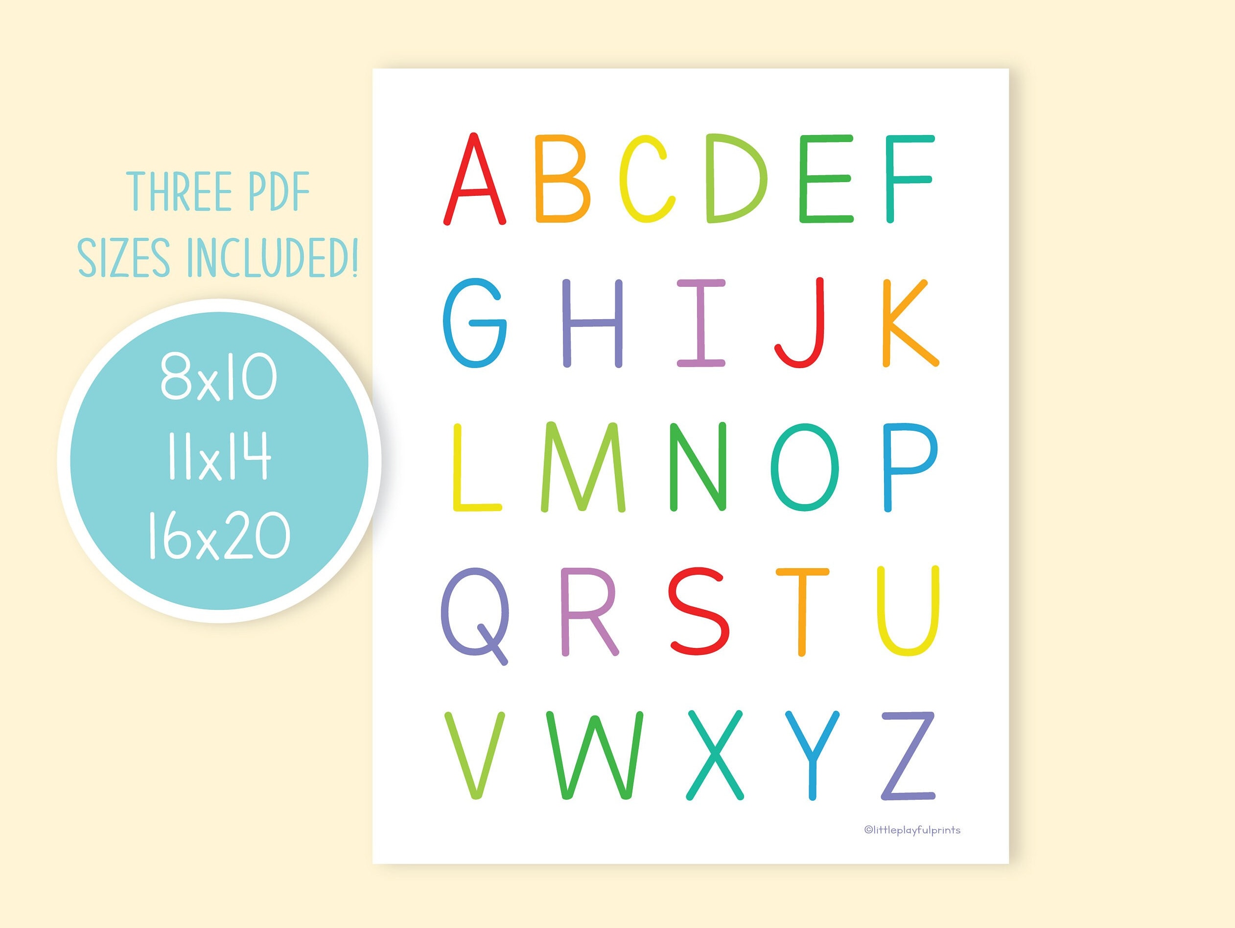Alphabet Print | Letter Poster | Digital Alphabet | Printable ...