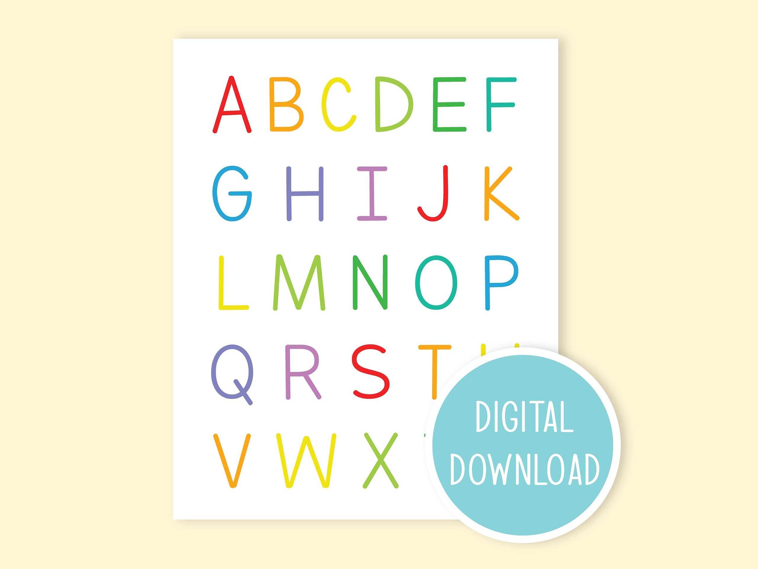 Alphabet Print | Letter Poster | Digital Alphabet | Printable ...